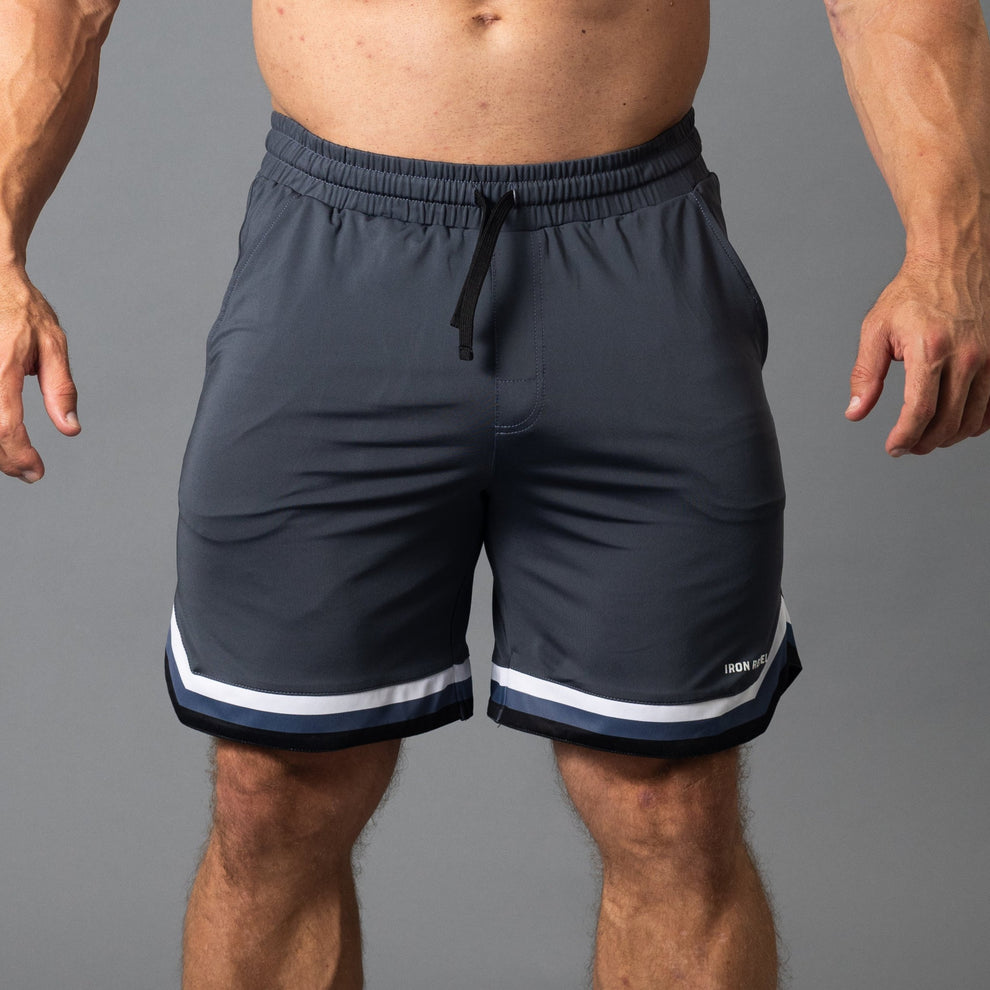 Court Shorts - Grey | Lightweight Gym Shorts for Bodybuilders & Fitness ...